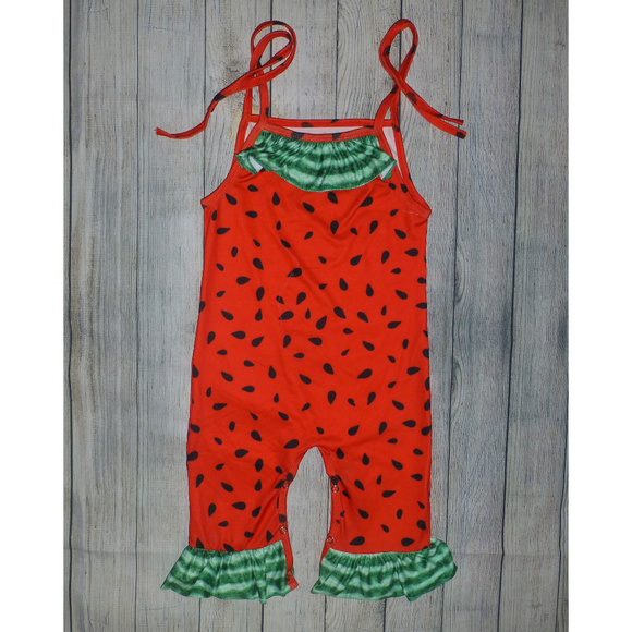 One Pieces | Boutique Watermelon Baby Girls Ruffle Romper | Poshmark